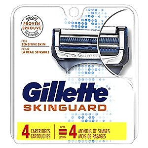 Gillette SkinGuard Sensitive Razor Blade Refills, 4 Blades