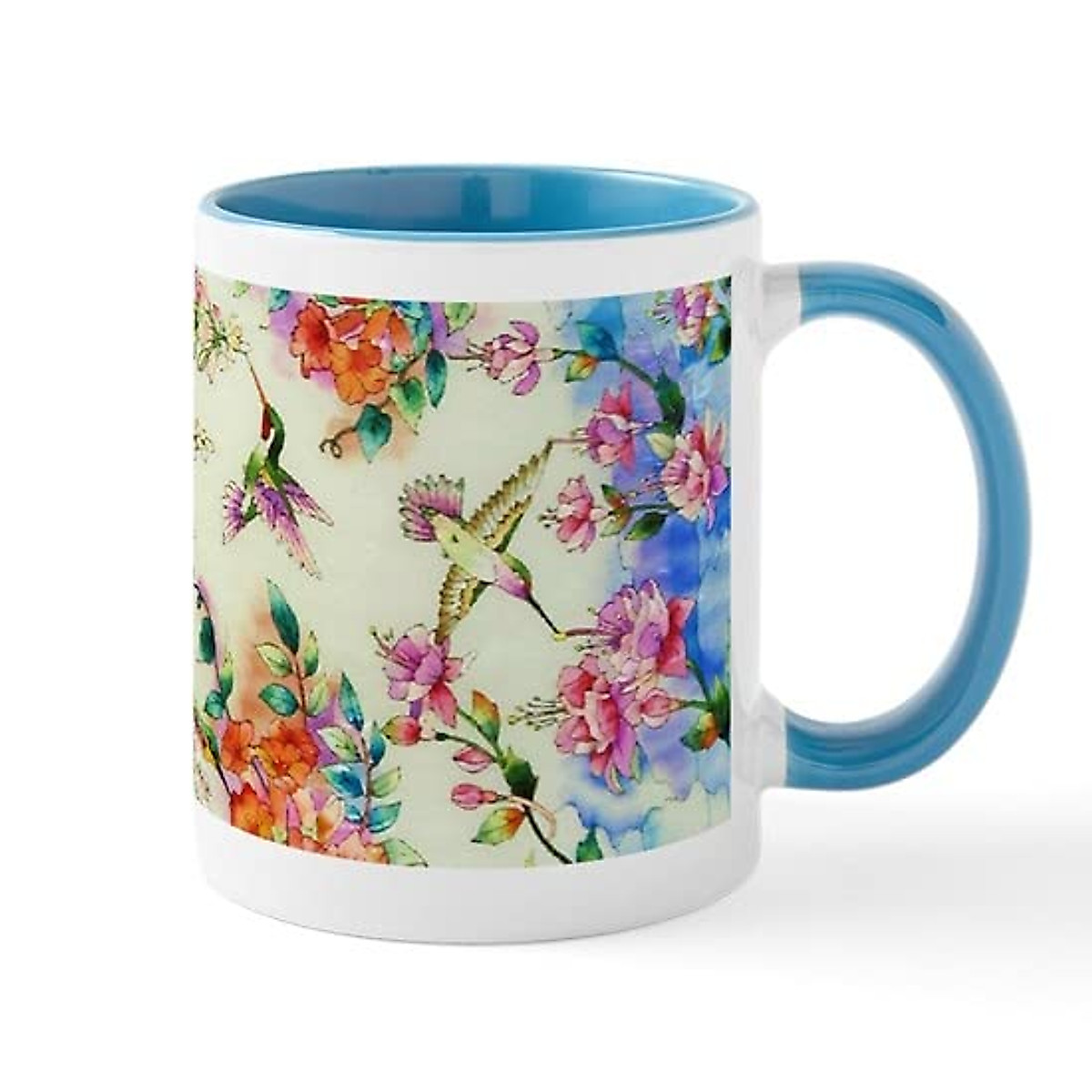 CafePress HUMMINGBIRD_STAINED_GLASS_14 6_Framed P Mug Ceramic Coffee Mug, Tea Cup 11 oz