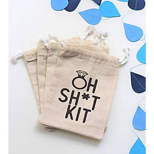 Oh Shit Kit Drawstring Hangover Bachelorette Kit Bags Cotton Muslin Drawstring Bags for Bridal Shower Hen's Party Kit Bag