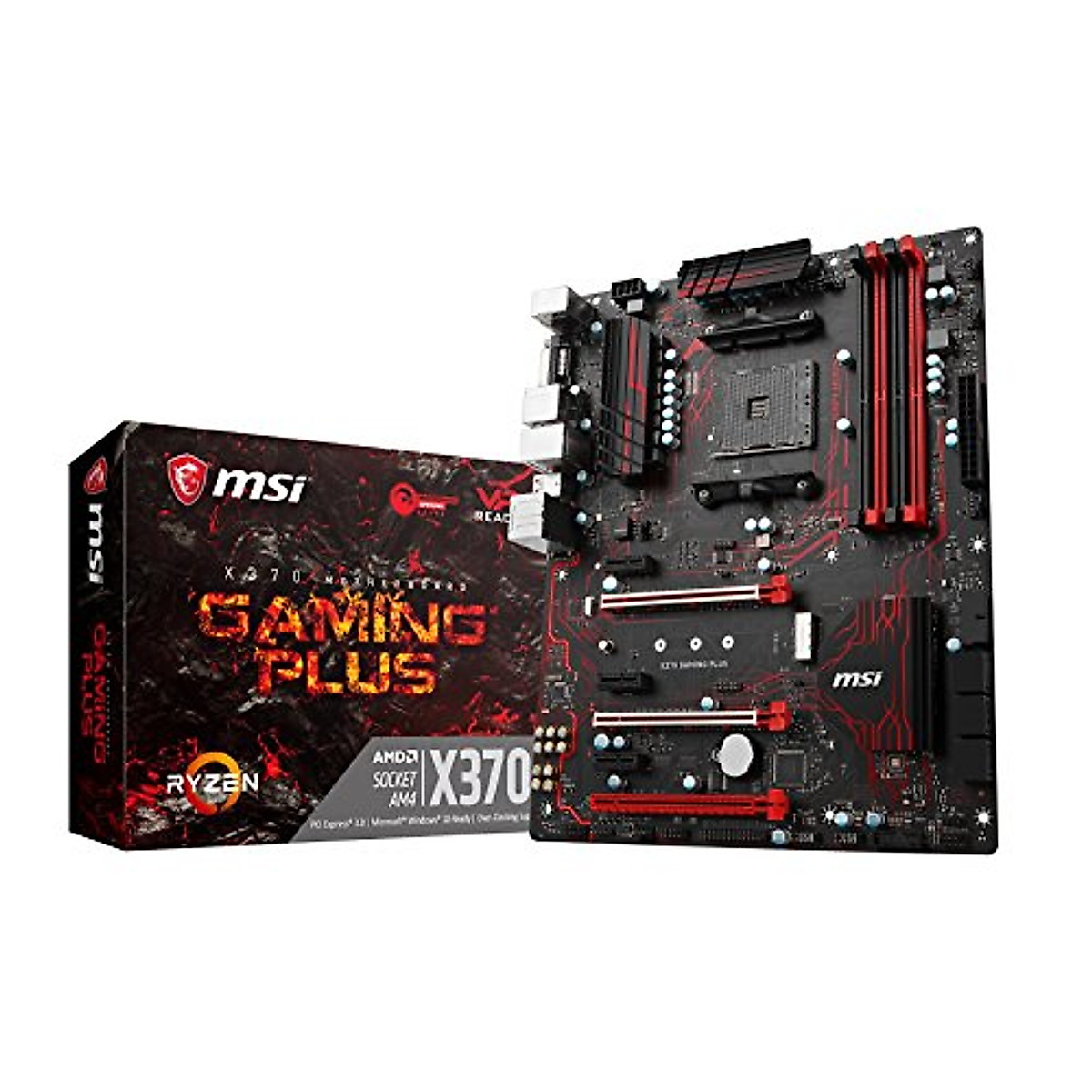 MSI Gaming AMD Ryzen X370 DDR4 VR Ready HDMI USB 3 SLI CFX ATX Motherboard (X370 GAMING PLUS)