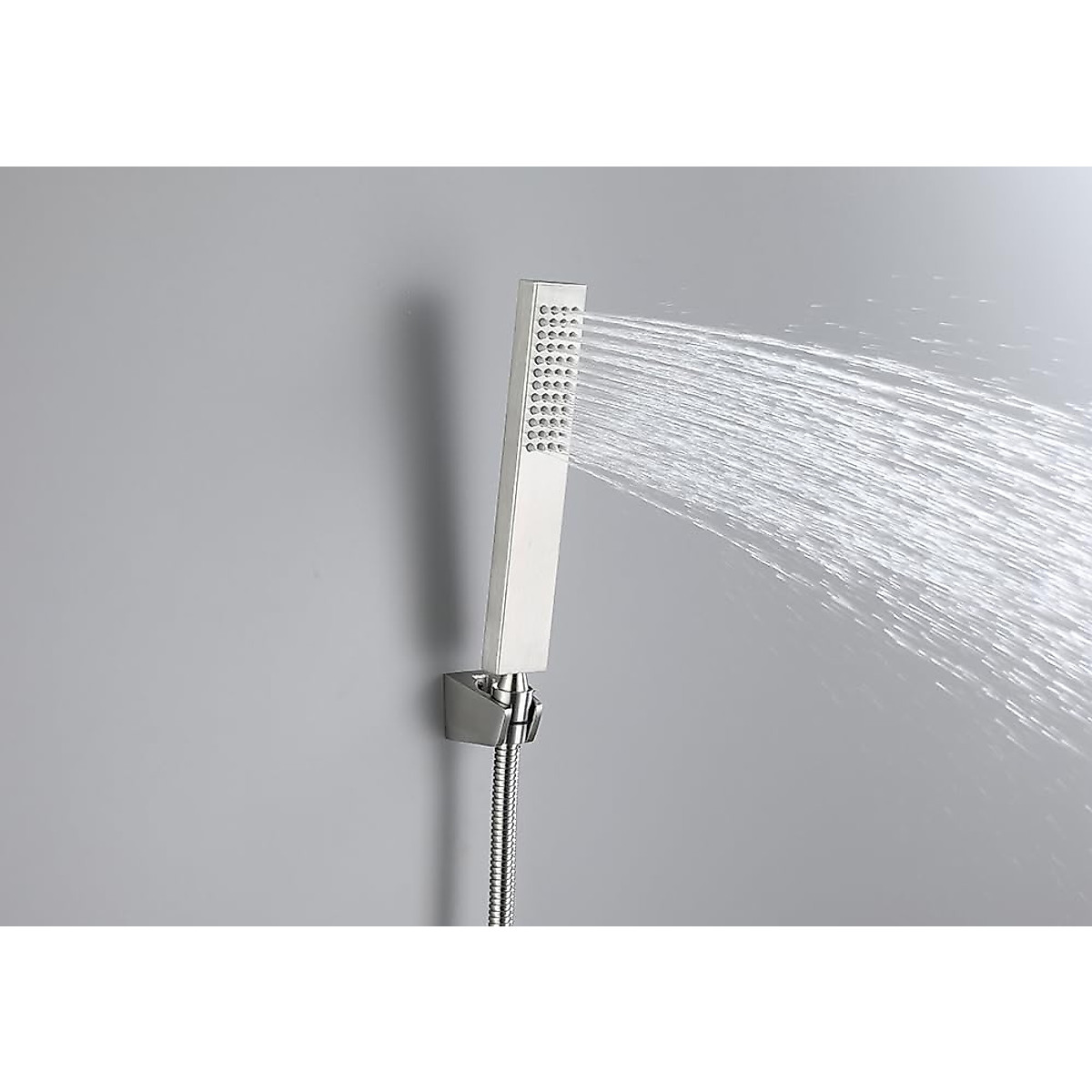 YUNZHIZHAO Handheld Shower Head Bracket for Bathroom, Wall Mount Robust Shower Head Holder, Universal Hand Held Shower Wand Hose Sprayer Holder, Stainless Steel