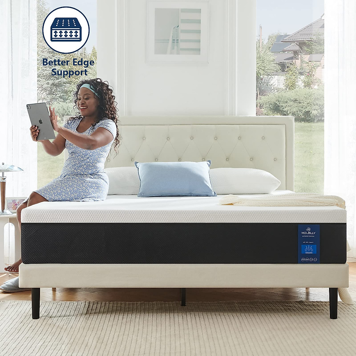 Molblly Full Size Mattress, 10 Inch Premium Cooling-Gel Memory Foam Mattress Bed in a Box, Full Bed Supportive & Pressure Relief with Breathable Soft Fabric Cover, Medium Firm
