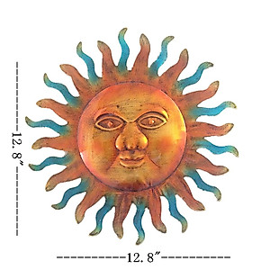 WOERTE HOME Indoor or Outdoor Decoration Artistic Metal Sun Wall Art 12.8-Inch