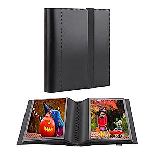 Small Photo Album 4x6 Photos Black Inner Page with Strong Elastic Band, Each Small Album Holds 64 Photos, 4x6 Mini Book Photo Pictures Album Birthday Christmas Photo Albums Wedding Anniversary (Black)