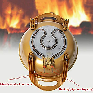 JTJxop Electric Skillet Pan with Lid, Professional Multi-Function Electric Cooker, Electric Hot Pot, with Non-Stick Coating and Heat-Resistant Handle, 1800W,Gold