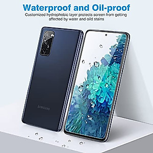 OMOTON [3+2 Pack] Samsung Galaxy S20 FE 5G Screen Protector & Camera Lens Protector, Tempered Glass/Guide Frame/High Definition/9H Hardness