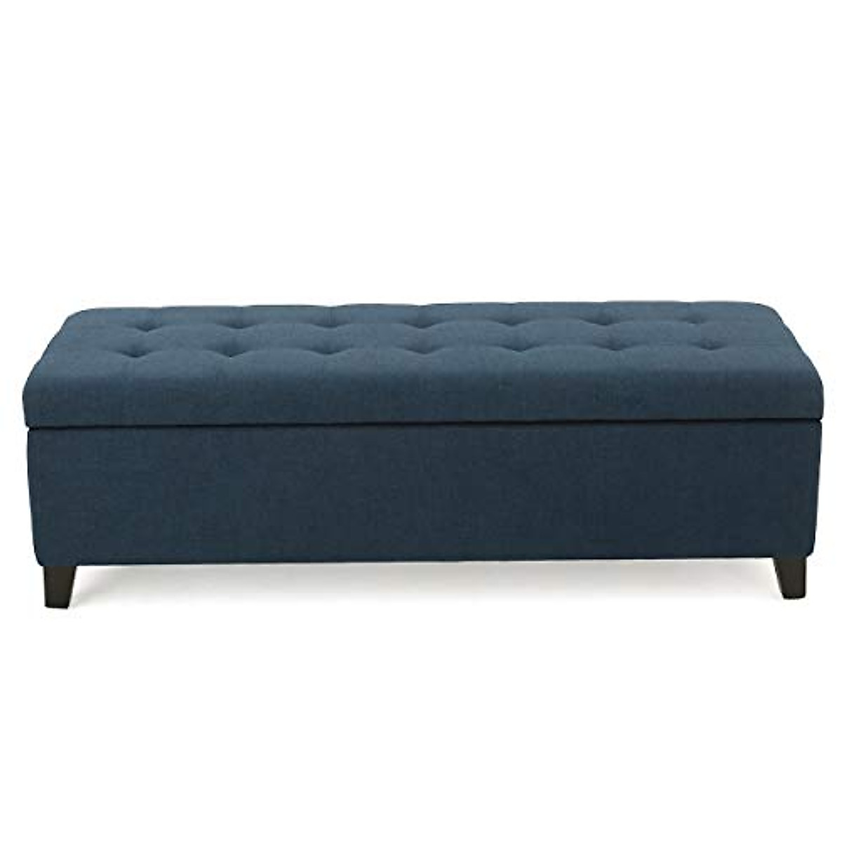 Christopher Knight Home Mission Fabric Storage Ottoman, Dark Blue, 18.75 x 50.50 x 16.00 inches