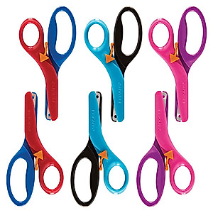 Fiskars Kids Scissors, Toddler Scissors, Safety Scissors, 6 Pack