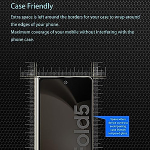 CHRINECY [4 Pack] 2Pack Privacy Screen Protector Compatible for Samsung Galaxy Z Fold 5 with 2Pack Camera Lens Protector, 9H Hardness, Anti-Spy Tempered Glass Protector Film
