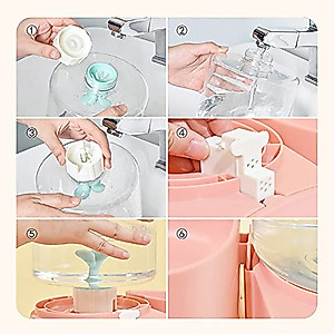 PetEiZi 2 in 1 Double Pet Cat Food Feeder Bowls 2.0L Large Automatic Unplugged Dog Water Dispenser Detachable No-Spill for Cats and Small Puppy Dogs - White