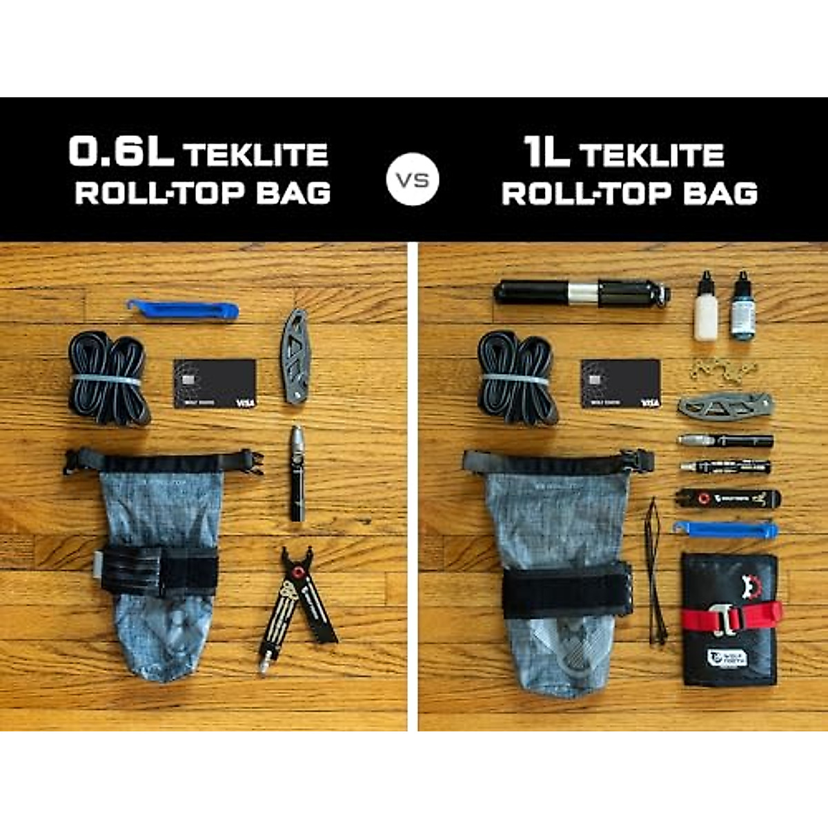 Wolf Tooth Components TekLite Roll-Top Bag, 0.6L - Black