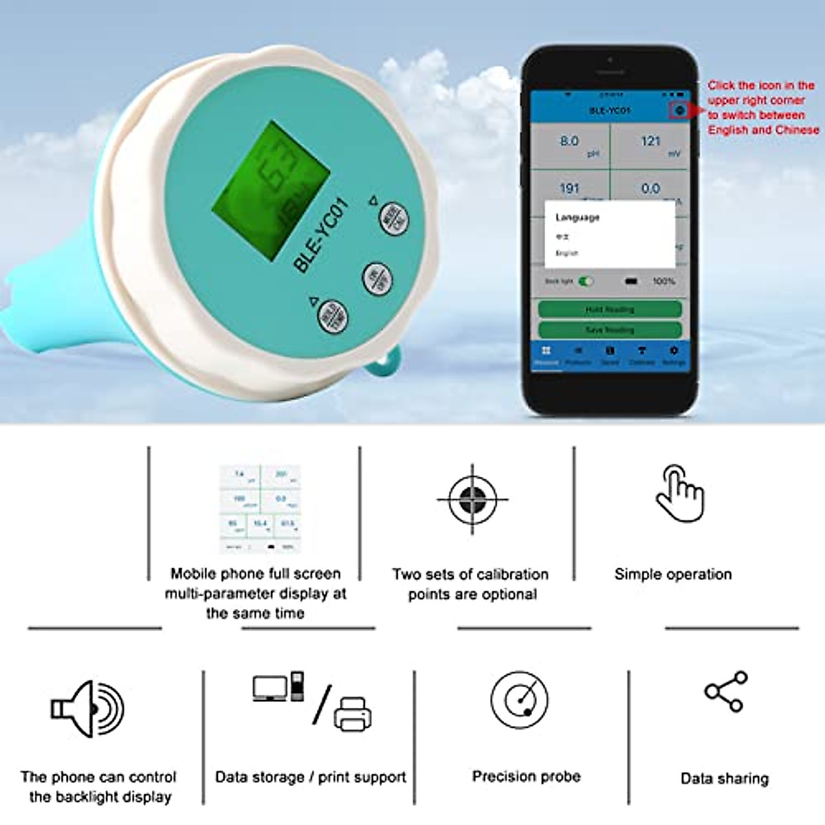 Mumusuki Digital Water Tester, Water Testing Meter 6 in 1 PH EC TDS ORP ...