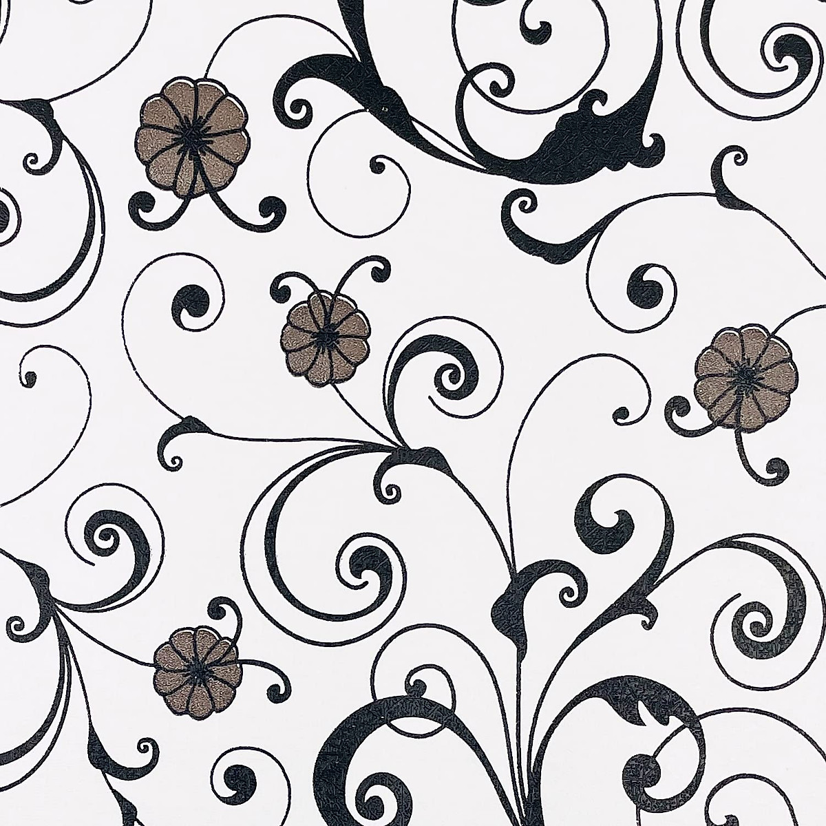 Yifely Black Vine Shelf Liner Self-Adhesive Furniture Paper DIY Dresser Drawer Covering Sticker 17.7 Inch by 9.8 Feet