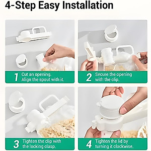 Food Bag Sealing Clip with Pour Spout, Bag Clips with Pour Spout, Chip Bag Clips, Versatile Food Clip with Spout for Cereal, Snacks, and More, Great Clips Bags for Kitchen (6 pcs)