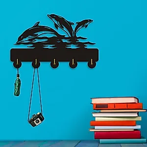 The Geeky Days Dolphin Sign Shape Design Key Hanger Key Hooks Rack Ocean Towel Coat Wall Hook Bathroom Decor Modern Wall Hook Unique Vintage Hook