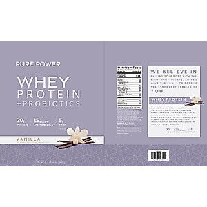 Dr. Mercola Pure Power Protein Powder, Vanilla, 31 oz (1 IB. 15 oz.) (880 g), 22 Servings, BCAA, Natural Sweeteners Only, Non GMO, Soy Free, Gluten Free