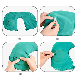 CHENGNAN Inflatable Travel Neck Pillow Lightweight Travel Pillow- Portable U Shape Neck Support Cushion for Camping, Hiking, Office Nap, Home, Car, Train and Bus