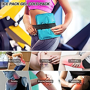 Reusable Ice Packs for Injuries Shoulder - Dual Use Hot & Cold Packs for Pain Relief, Cold Compress Wrap for Relief Tendonitis, Bursitis, Sore Muscles, Bruising, Swelling and Neck Pain