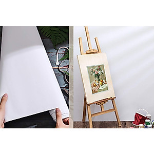 Taamall Self Adhesive Solid Color Matte Textured Vinyl Paper Peel Stick Waterproof Shelf Drawer Liner Cabinet Sticker 15.8inch by 98inch (White)