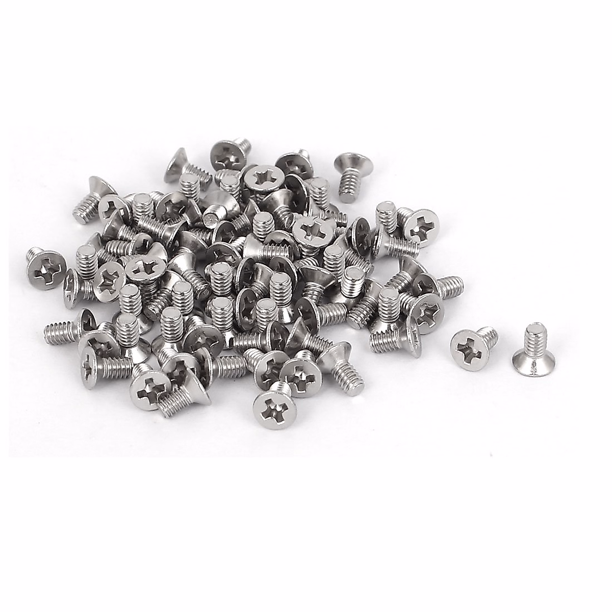 uxcell a16051600ux0413 Phillips Machine Screw M2x4mm 316 Stainless steel Flat head Phillips Machine Screws Bolts 80 Pcs