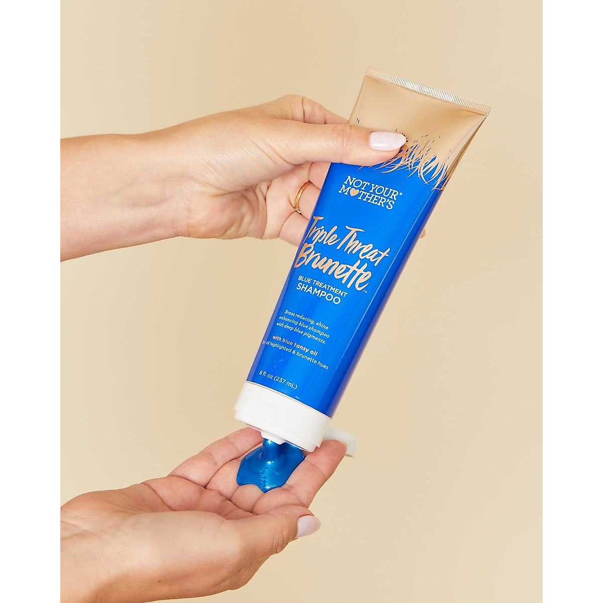 Not Your Mother's Triple Threat Brunette Shampoo and Conditioner (2-Pack) - 8 fl oz - Blue Shampoo and Conditioner for Brunettes - Reduces Brass, Enhances Hair Shine, Moisturizes Hair