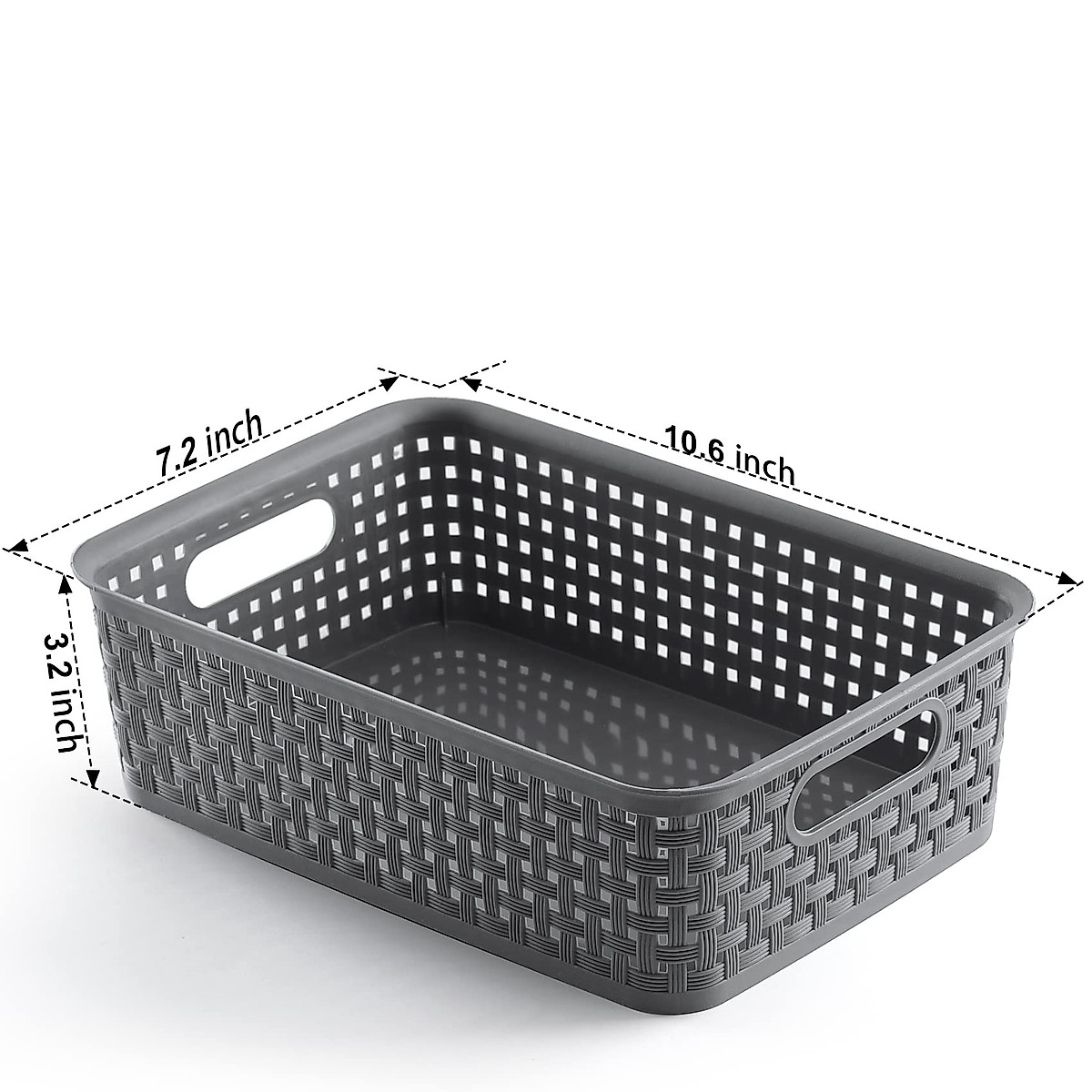 [ 12 Pack ] Plastic Storage Baskets - Small Pantry Organization and Storage Bins - Household Organizers for Laundry Room, Bathrooms, Bedrooms, Kitchens, Cabinets, Countertops, Under Sink or On Shelves