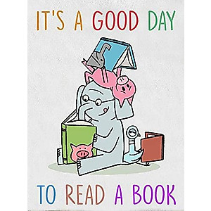 Canvas Prints Wall Art It'S A Good Day To Read A Book,Elephant And Piggie Canvas Painting Wall Decor For Living Room,Bedroom,Kitchen,Office,Bar,Mural No Framed 12X18Inch