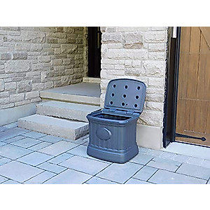 FCMP Outdoor All Weather Outdoor Salt and Sand Storage Bin, Granite Grey