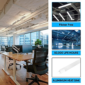 LEDMyplace 20W 4Ft LED Tube Light Bulb, Double Ended Ballast Compatible, Frosted Lens, 5000K Daylight White, 60W Replacement, for ‎Office, Warehouse, Supermarket, Parking, Pack of 4