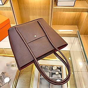 Leather for Handbags Fashion Women Artificial Leather Solid Color Zipper Phone Bag Shoulder Large Tote Bags for Women