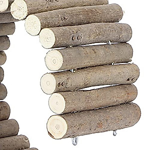 Hamster Bridge Toy, Bendable Wooden Hideout Rodents Wooden Door Fence for Small Animal Mouse Squirrel Chipmunk (60CM) Habitat Décor