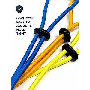 Rogue Endeavor Fishing Rod Leash & Kayak Paddle Leash Kit, Kayak Fishing & Paddle Boarding - 48" Shock Cord, Quick Release Clip, Neoprene Lined Strap and Carrying Bag (Set of 2) (Blaze Orange, 48)