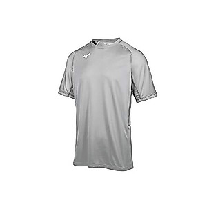 Mizuno Aerolite Crew Baseball Jersey, Grey, Medium