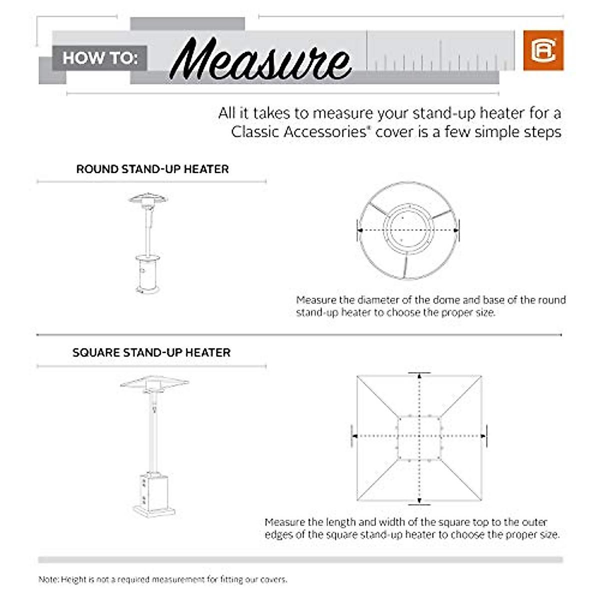 Classic Accessories Terrazzo Water-Resistant 34 Inch Round Stand-Up Patio Heater Cover, Patio Furniture Covers