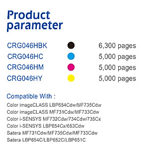 EASYPRINT (5-Pack) Compatible Toner Cartridge Replacement for Canon 046H CRG046H Used for LBP651C LBP654Cdw MF735Cdw MF733Cdw MF731Cdw, (2BK/C/M/Y, High Yield)