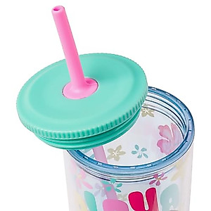 Silver Buffalo Disney Lilo and Stitch “Aloha” Spill Resistant Plastic Tumbler, 20 Ounces