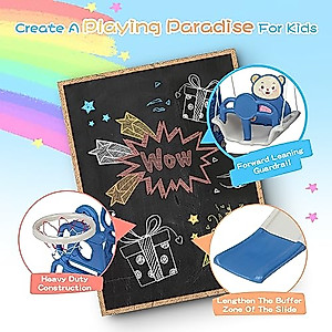 Elesuli 4in1 Toddler Swing and Slide Set Kids Indoor Slide Swing Climber with Basketball Hoop Kid Child Playset Inside Playground Birthday Outdoor Backyard Blue