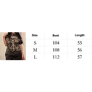 Women E-Girls Short Sleeve T-Shirt Y2k Graphic Emo Tops Crewneck Vintage Grunge Tee Tops Summer Aesthetic Clothes (Brown, L)