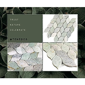Ming Green Greyish Petal Marble Polished Floor Wall Tile for Kitchen Backsplash, Bathroon Shower, Fireplace Surround, Decor Accent Wall (1 Sheet)
