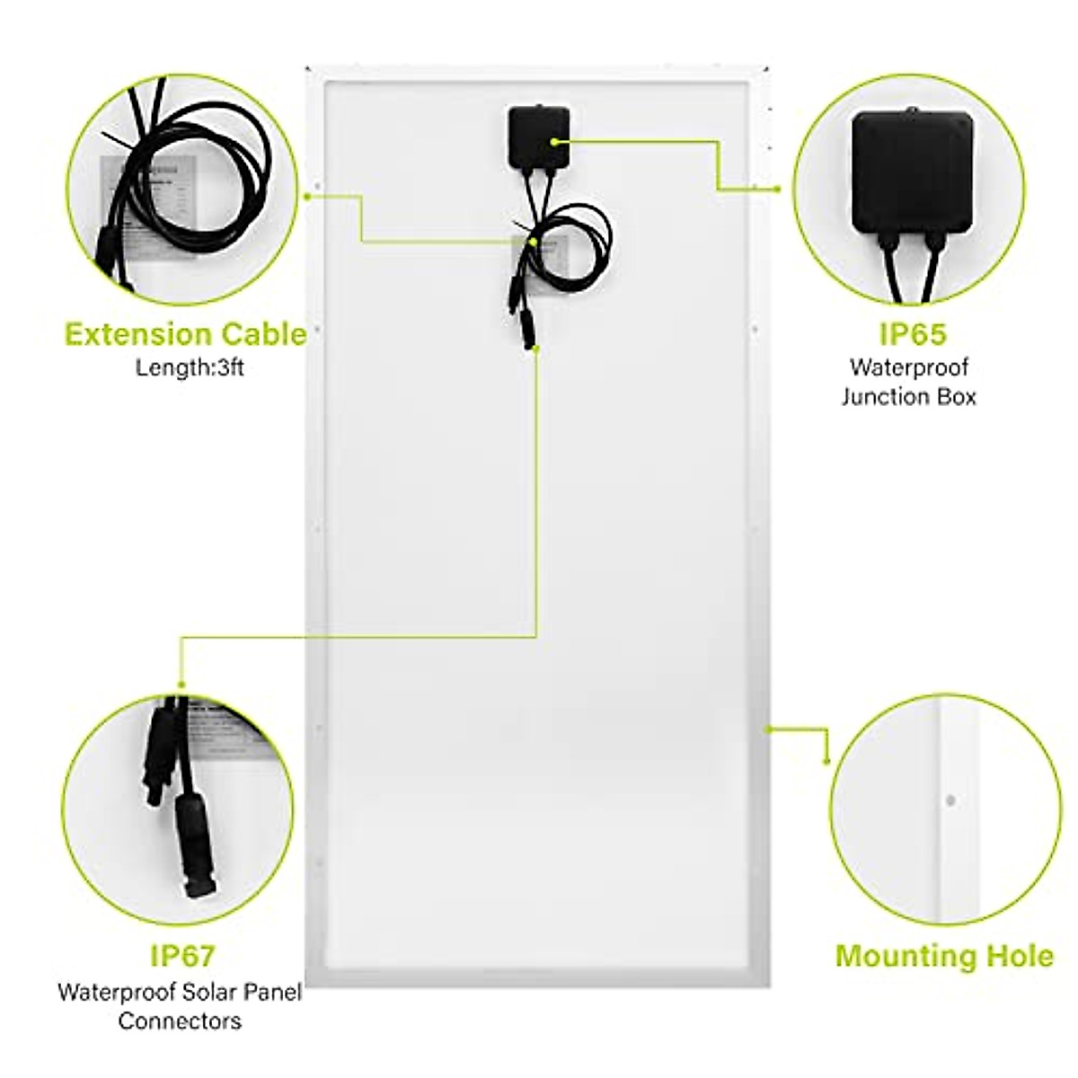 Newpowa 9BB 200W 24V Monocrystalline 200 Watt 24Volt Solar Panel Designed for 24V Charge System Off Grid, High Efficiency Mono Module RV Marine Boat Off Grid