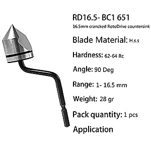 PUKSO Deburring Countersink Tool Set，RD16.5-BC1651 Countersink Hand Reamer, Great Burr Remover Hand Tool for Wood, Plastic, Aluminum, Copper and Steel