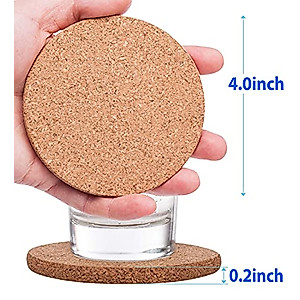 WIDROO 16 Pack Absorbent Cork Coasters Round Edge with Holder – Premium Coaster Set 4 inches – Perfect to Protect Your Furniture, Heat Resistant – Best for Cold Drinks, Wine Glasses, Cups & Mugs