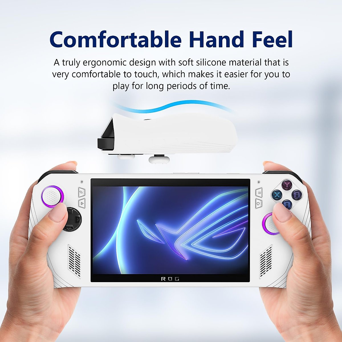 Writiany Protective Silicone Case for 2023 ASUS ROG Ally Game Console Drop-Proof Case for 2023 ASUS Rog Ally Handheld Case (White)