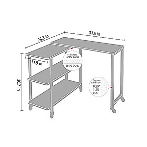 Coral Flower Accent 360° Free Rotating Sofa, Side Snack Table for Home Office, Dark Oak