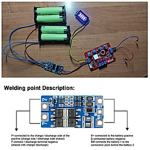 Aideepen 5PCS 2S 10A BMS Lithium PCB Protection Boards 8.4V 7.4V 8.4V-9V PCM PCB Li-ion Lipo 2 Cell Pack with Balance Function Charger Protection Circuit Board
