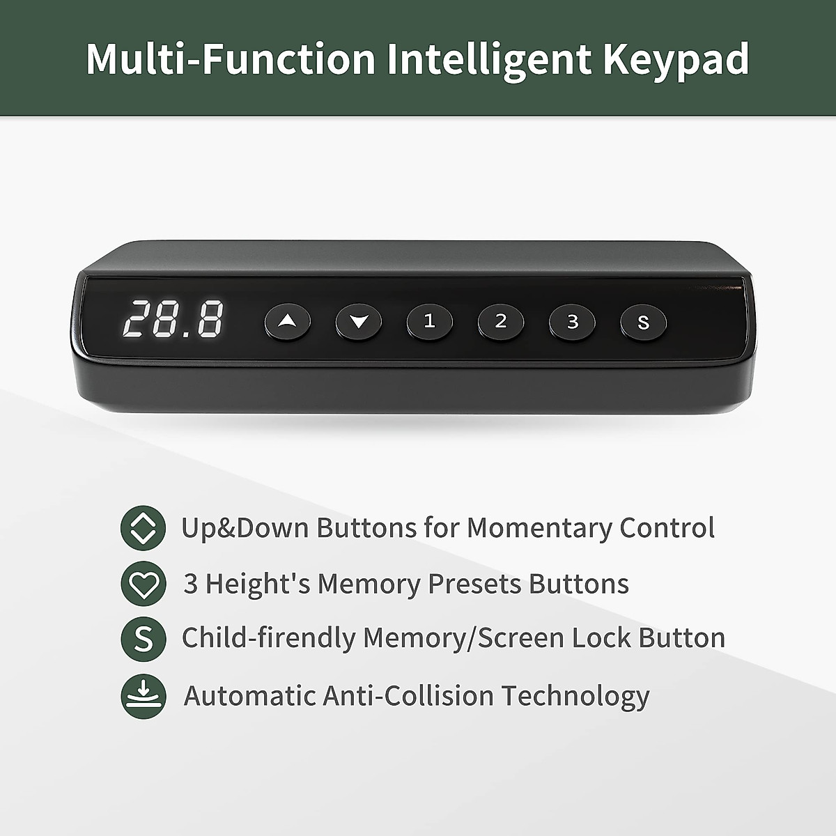 FEZIBO Electric Standing Desk with Glass Top Monitor Stand,55 x 26 Inch Adjustable Sit Stand Up Table with Double Drawer, Sit Stand Desk with Storage Shelf, White Frame/Light Walnut Top