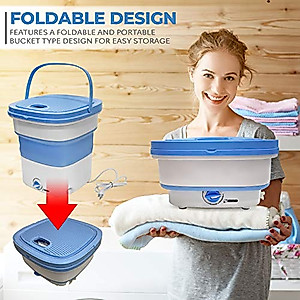 PURE CLEAN Portable Mini Washing Machine Lightweight Collapsible Bucket - Perfect for Camping, Travelling, Apartment, Dorm USA Brand