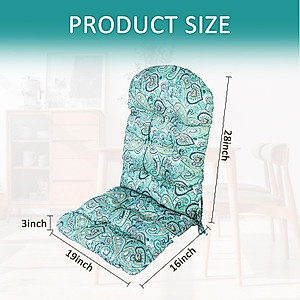 HPNSOTDR 1 Pack Fashions Outdoor 47 x 19 inch High Back Chair Cushion,Outdoor Chair Seat Cushion with Ties,Ice Blue Paisley