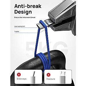 JSAUX Micro USB Cable Android Charger, (2-Pack 6.6FT) Micro USB Android Charger Cable Nylon Braided Cord Compatible with Galaxy S7 S6 J7 Edge Note 5, Kindle. MP3 and More-Blue