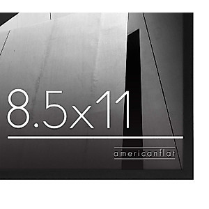 Americanflat 8.5x11 Thin Picture Frame in Black with Shatter Resistant Glass - Horizontal and Vertical Formats for Wall and Tabletop